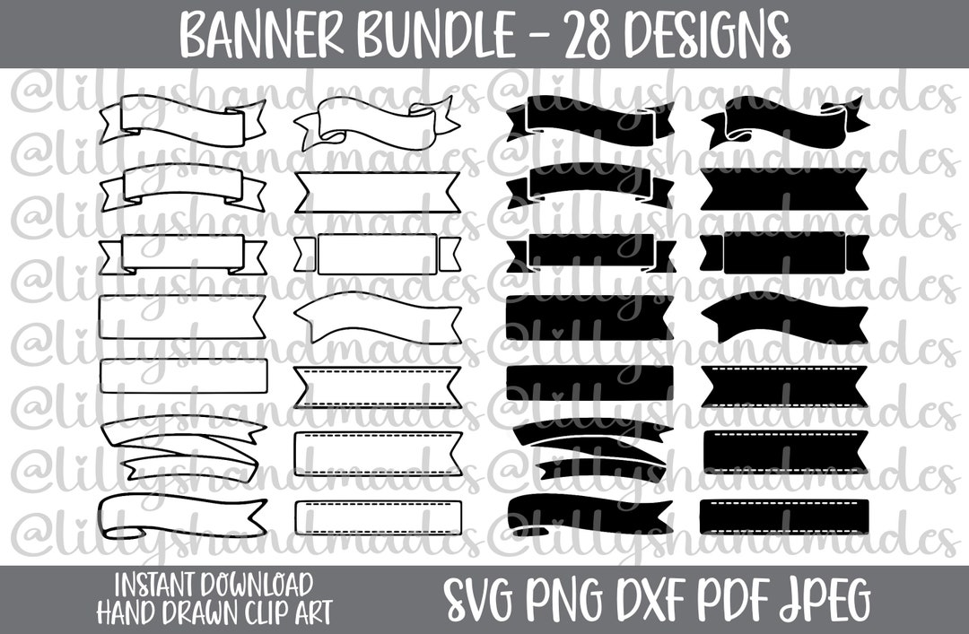 Banner Svg Bundle, Banner Clipart, Banner Png, Banner Vector, Banner ...