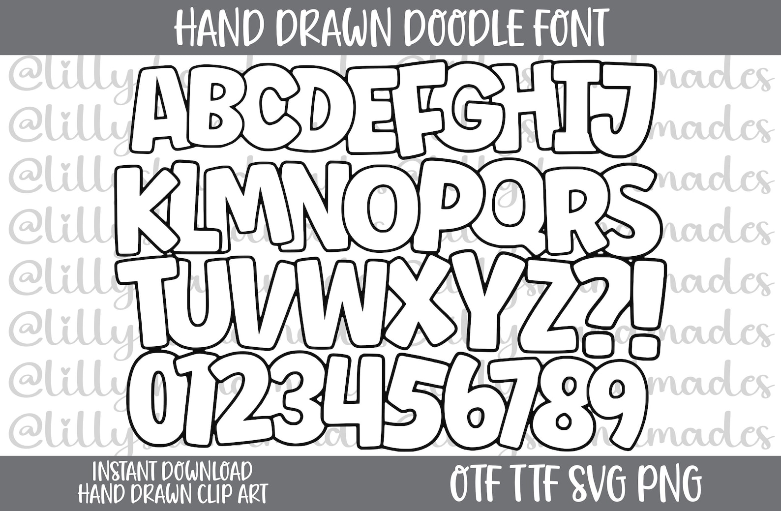 Font Svg Alphabet Svg Outline Font Svg Doodle Font Svg - Etsy
