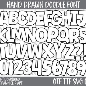 Font Svg Alphabet Svg Outline Font Svg Doodle Font Svg - Etsy