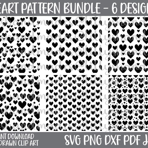 Heart Pattern Svg Bundle Heart Overlay Svg Heart Background - Etsy