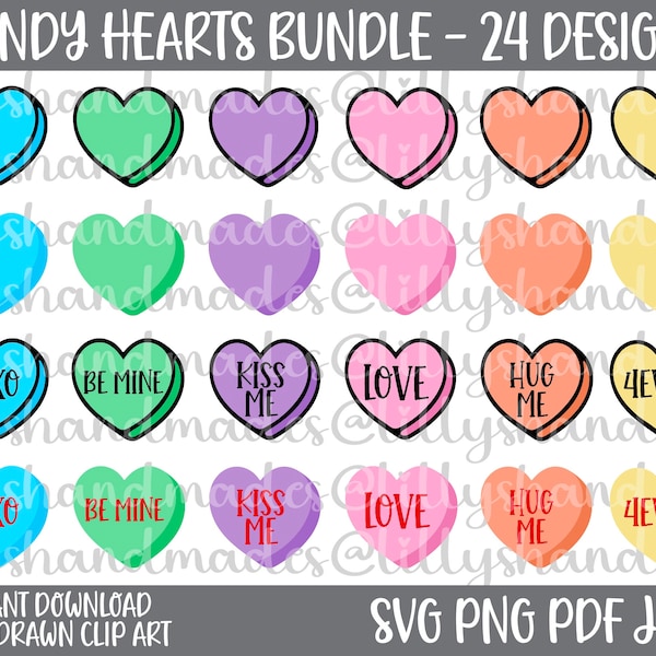 Sweetheart Candy Clipart - Etsy
