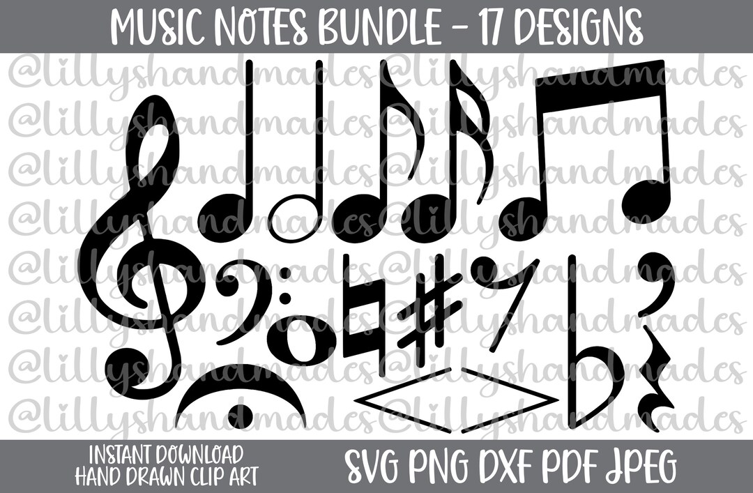 Music Notes Svg Bundle Music Note Svg Treble Clef Png Treble Clef Svg ...