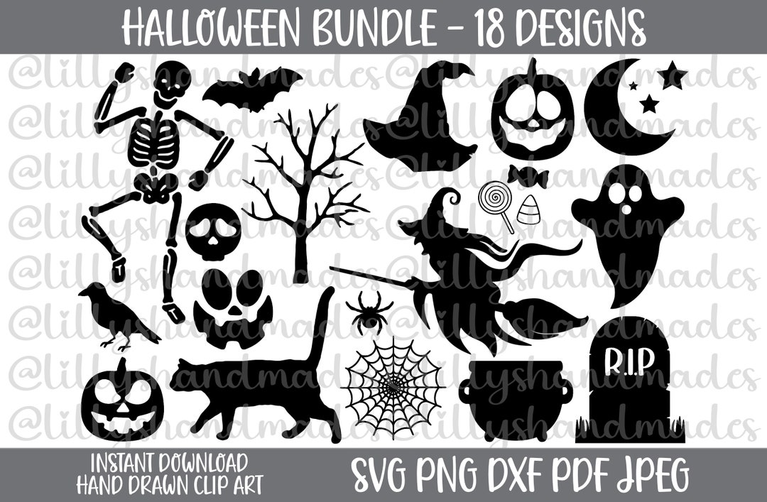 Halloween Clipart, Halloween Svg Bundle, Witch Svg, Jack O Lantern Svg ...