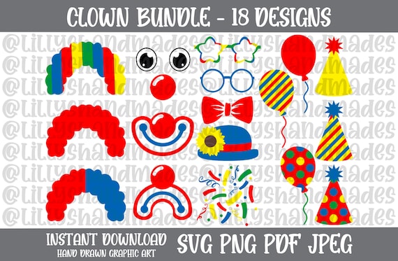 Clown Svg Clown Png Clown Clipart Clown Vector Balloon Svg | Etsy UK