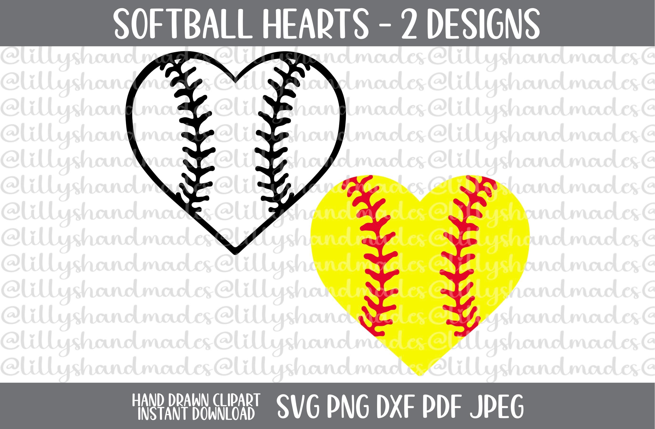 Softball Heart Svg, Love Softball Svg, Softball Svg Files, Softball ...