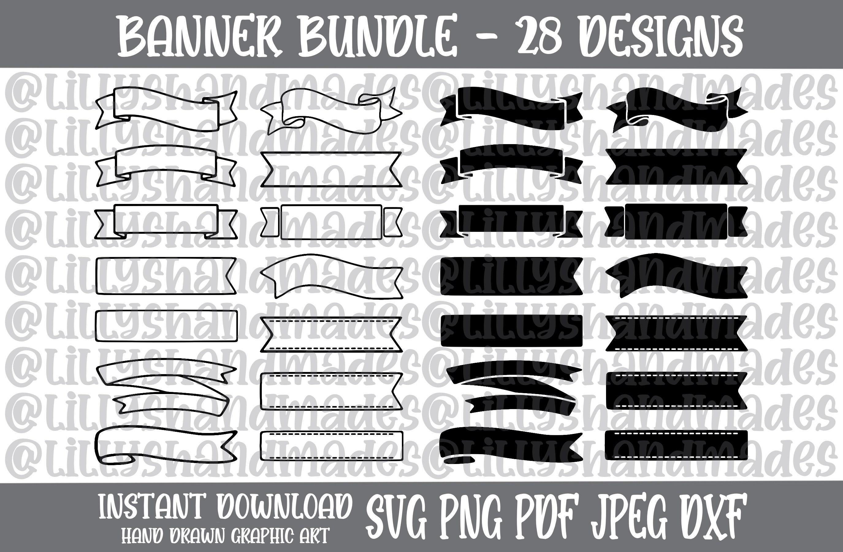 Banner Svg Bundle Banner Clipart Banner Png Banner Vector - Etsy UK