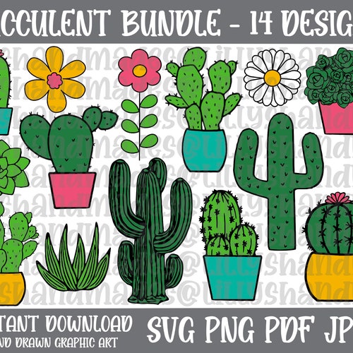 Cactus SVG Bundle Succulent Svg Funny Cactus Clip Art - Etsy