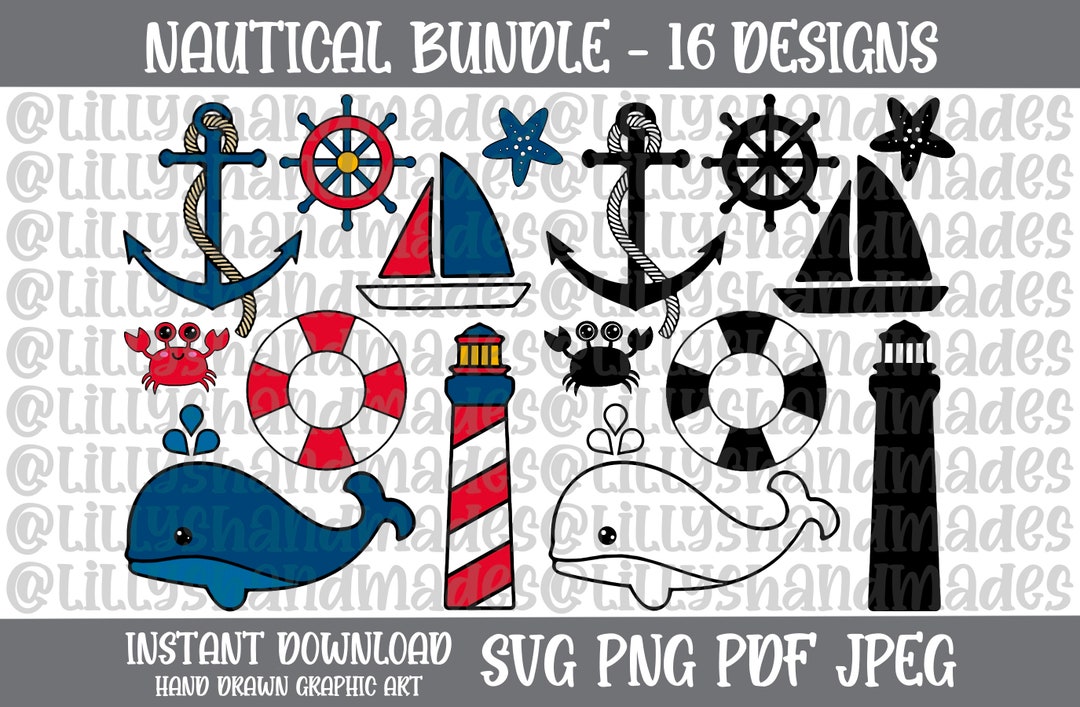 Nautical Svg Bundle Nautical Clipart, Nautical Png Nautical Anchor Svg ...