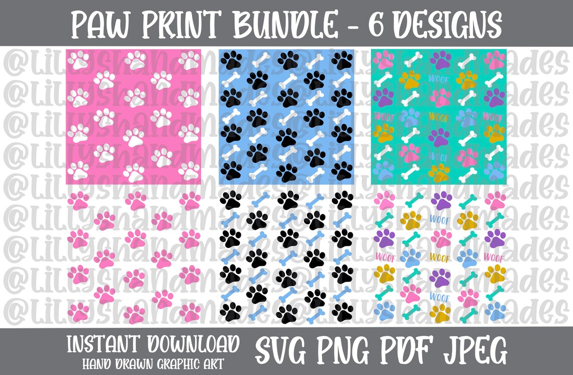Paw Print Svg Pattern Paw Print Pattern Paw Print Overlay - Etsy