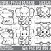 Baby Elephant Svg Bundle, Baby Elephant Png, Baby Elephant Clipart ...