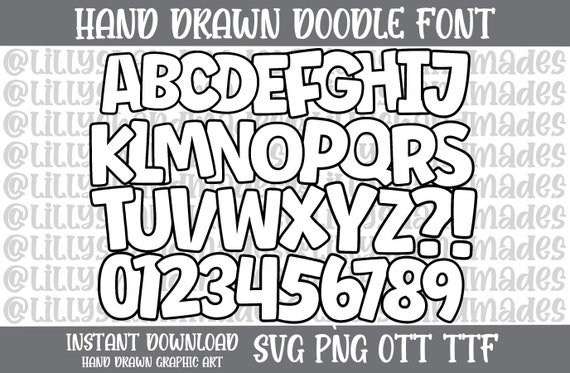 Font Svg Alphabet Svg Outline Font Svg Doodle Font Svg | Etsy Singapore