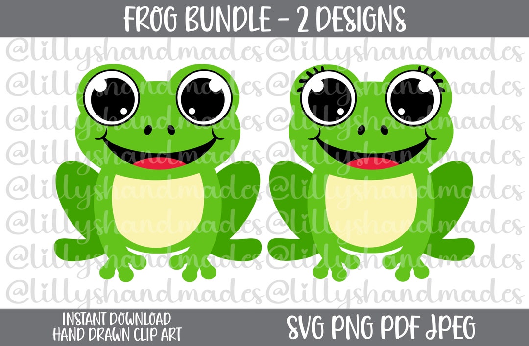 Frog PNG, Frog SVG Files, Green Tree Frogs Clipart - Etsy
