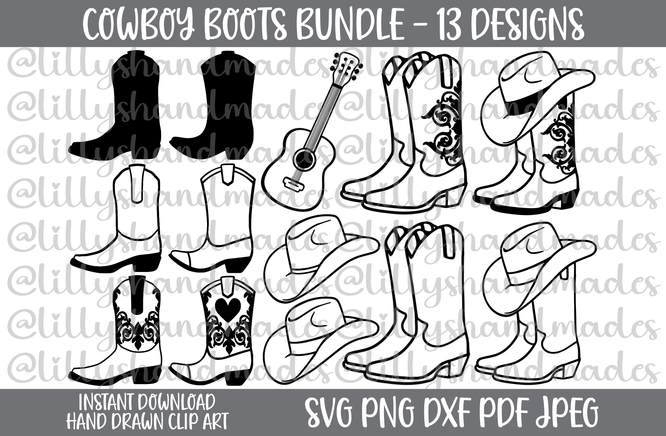 Cowboy Boots Svg Bundle Cowboy Boot Svg Guitar Svg Cowboy - Etsy Canada