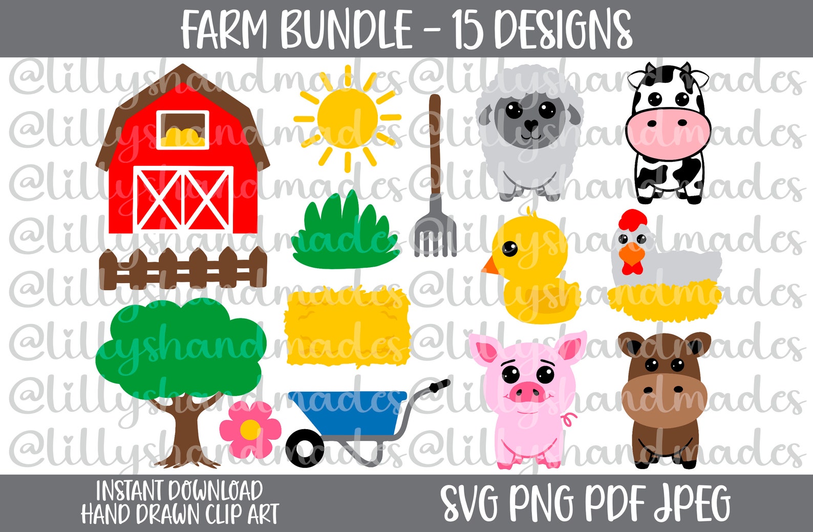 Farm Svg Bundle Barn Svg Farm Png Farm Clipart Baby Cow - Etsy