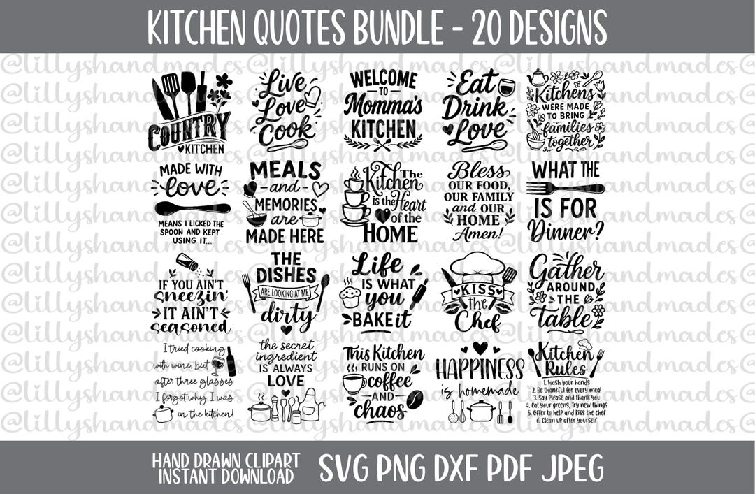 Funny Kitchen Quotes SVG Bundle, Cooking Decor (digital Download) - Etsy