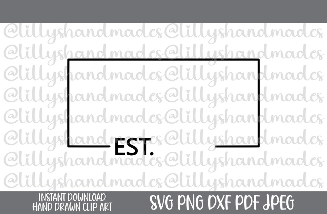 Black Rectangle Est. 2023 Svg, Family Est Svg, Mom Est Svg, Mr and Mrs ...