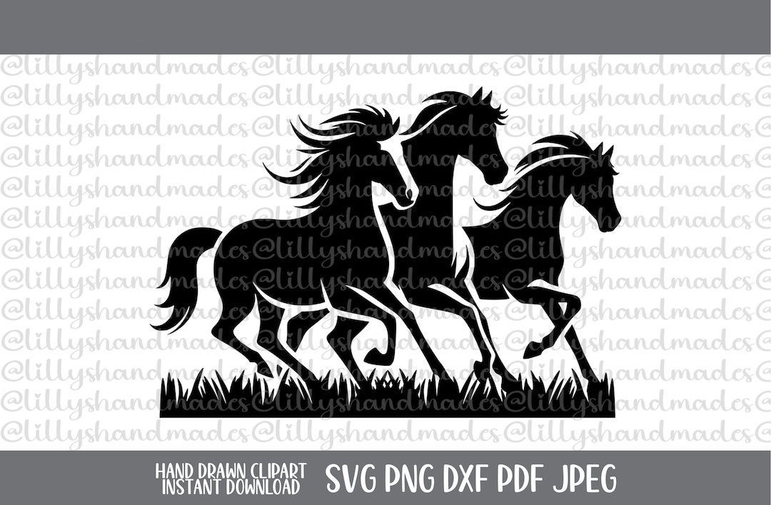 Laufende Pferde svg, Pferde Clipart, Pferd Silhouette svg, Pferde-Svg ...