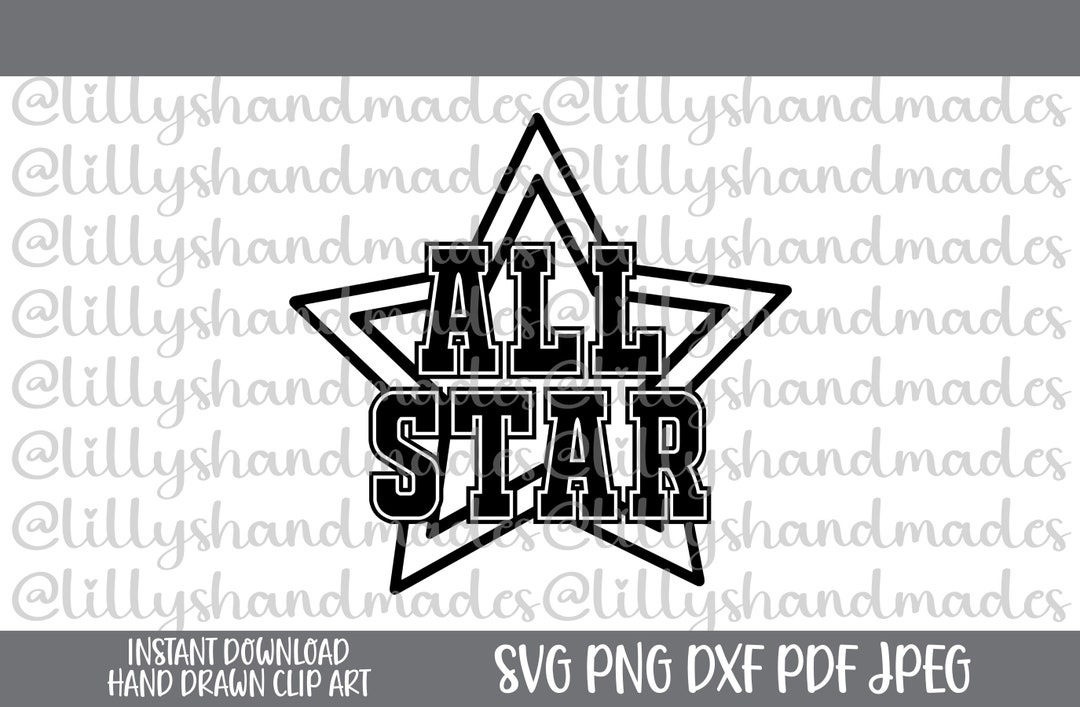 All Star Svg, All Star Png, All Star Vector, Baseball Svg, Sports Svg ...