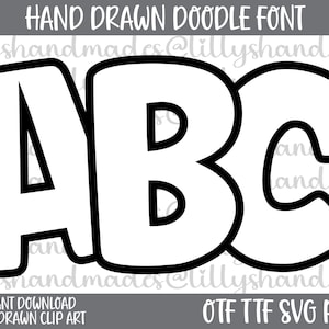 Font Svg Alphabet Svg Outline Font Svg Doodle Font Svg - Etsy