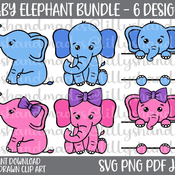 Baby Elephant Svg - Etsy
