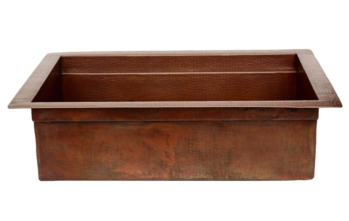 33 Hammered Copper Kitchen Sink Single Bowl With Wringer | Etsy