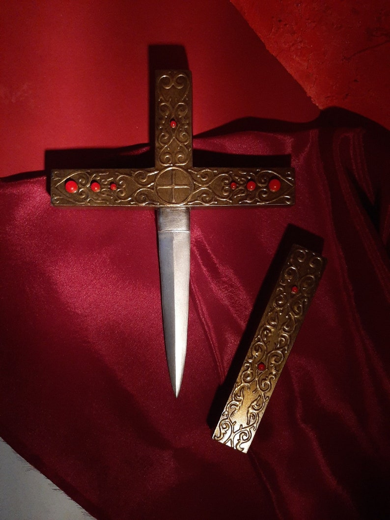 Golden Cross Dagger_ Large Cross with hidden weapon_ cosplay | Etsy