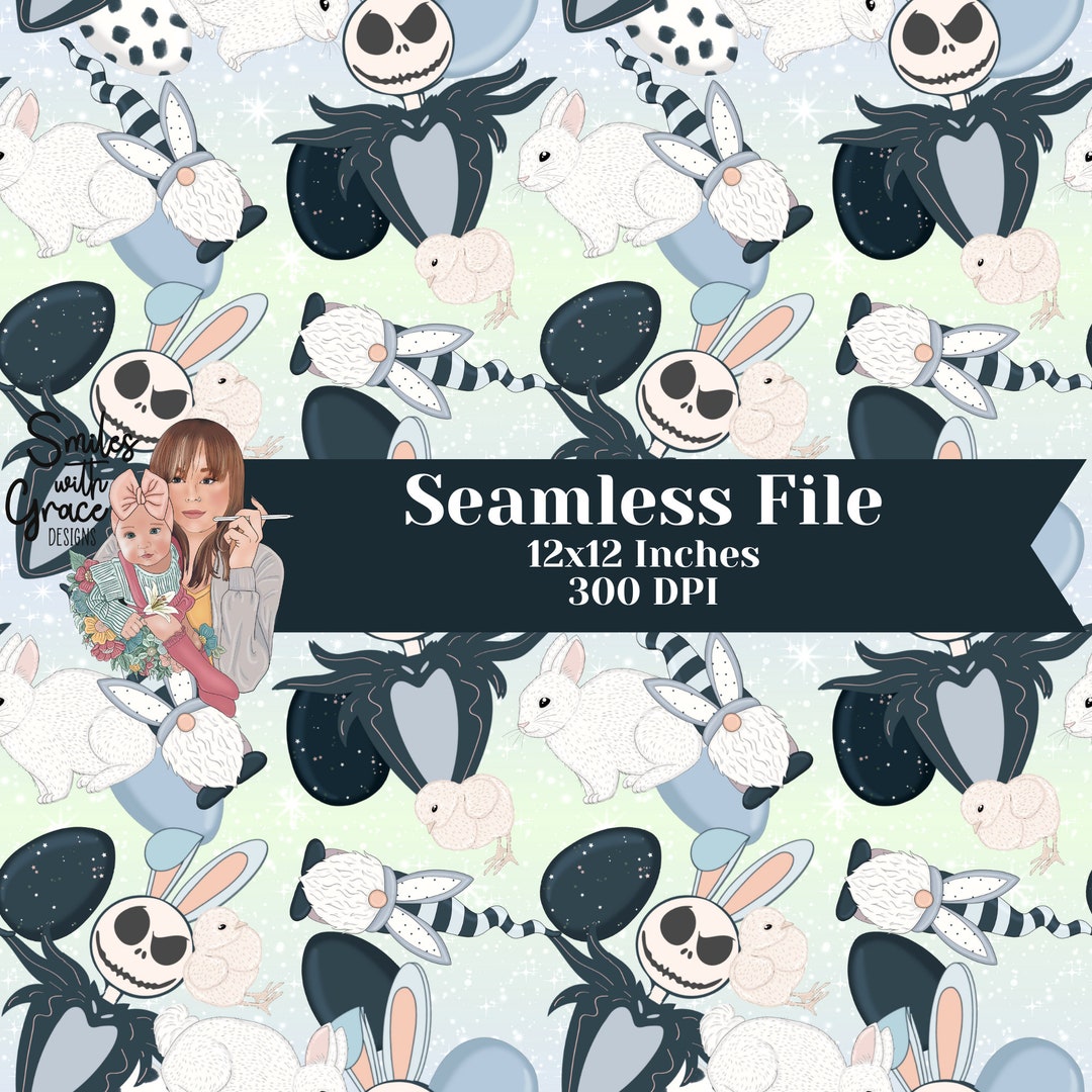 Skeleton Easter Seamless File - Etsy