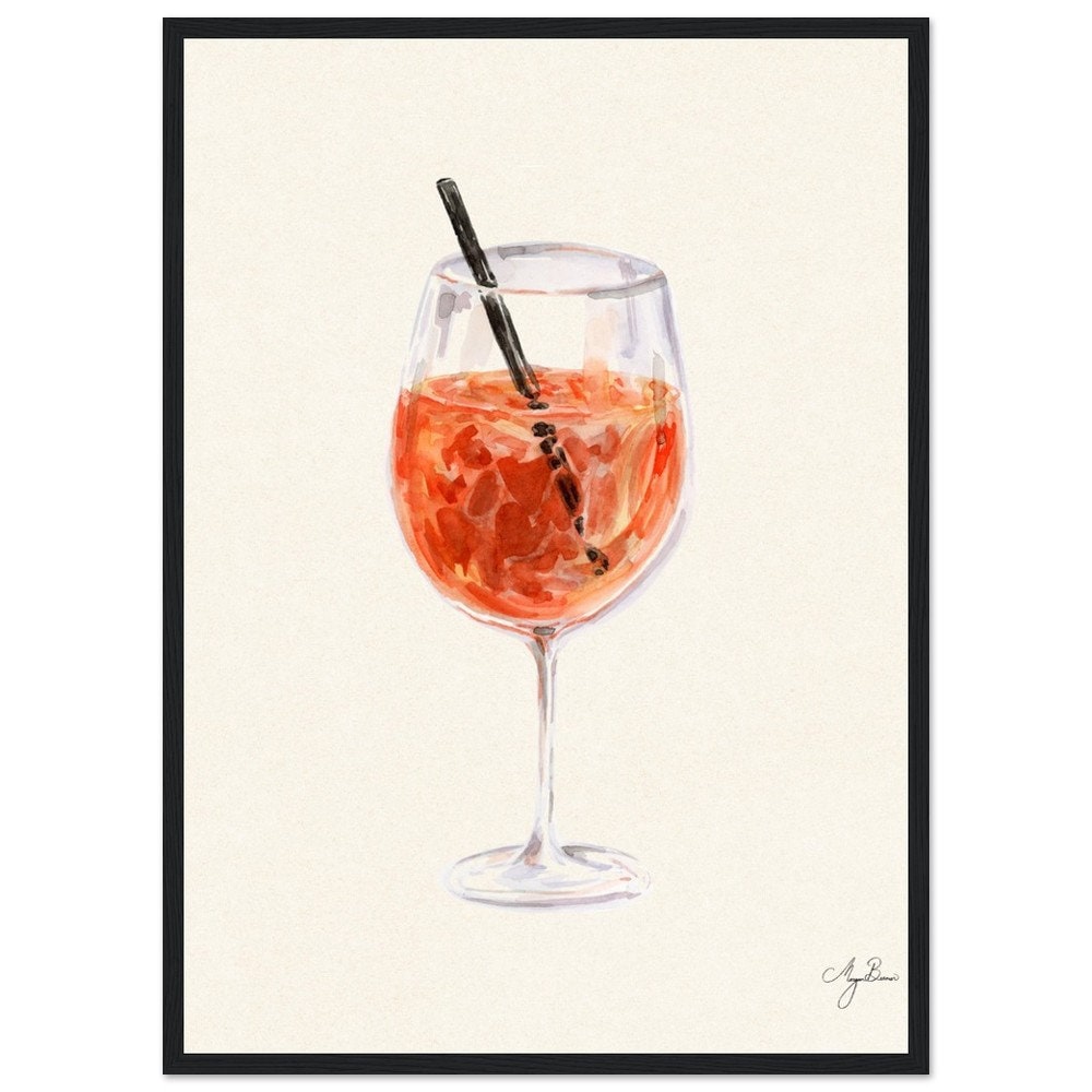 Aperol Spritz Cocktail Original Painting Watercolor Print Illustration ...