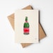Champagne Bottle With Red and Pink Label Greeting Cards Pack of 10 ...