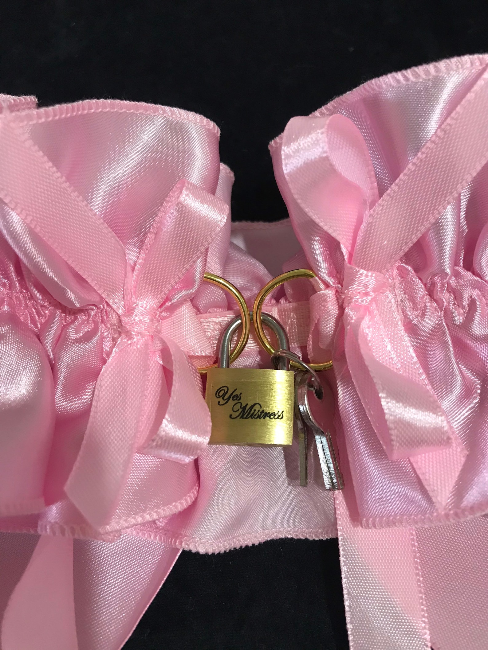 Sissy Satin Locking Collar Etsy