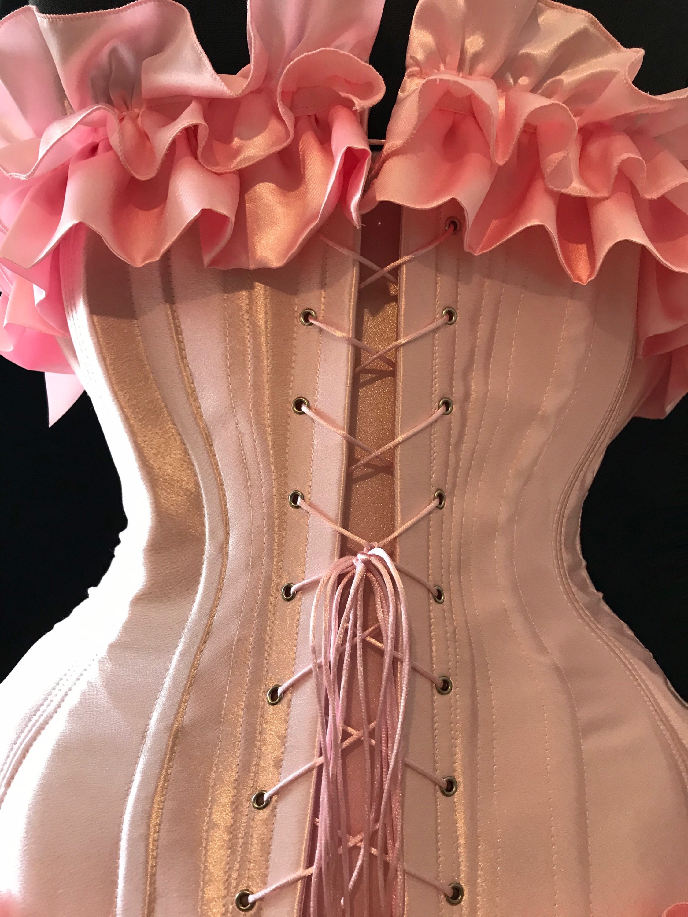 Sissy Satin Lockable Corset For An Hourglass Feminine Figure Etsy Uk