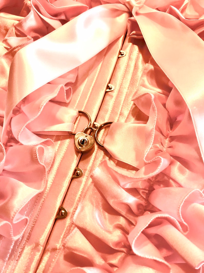Sissy Satin Lockable Corset For An Hourglass Feminine Figure A Rare