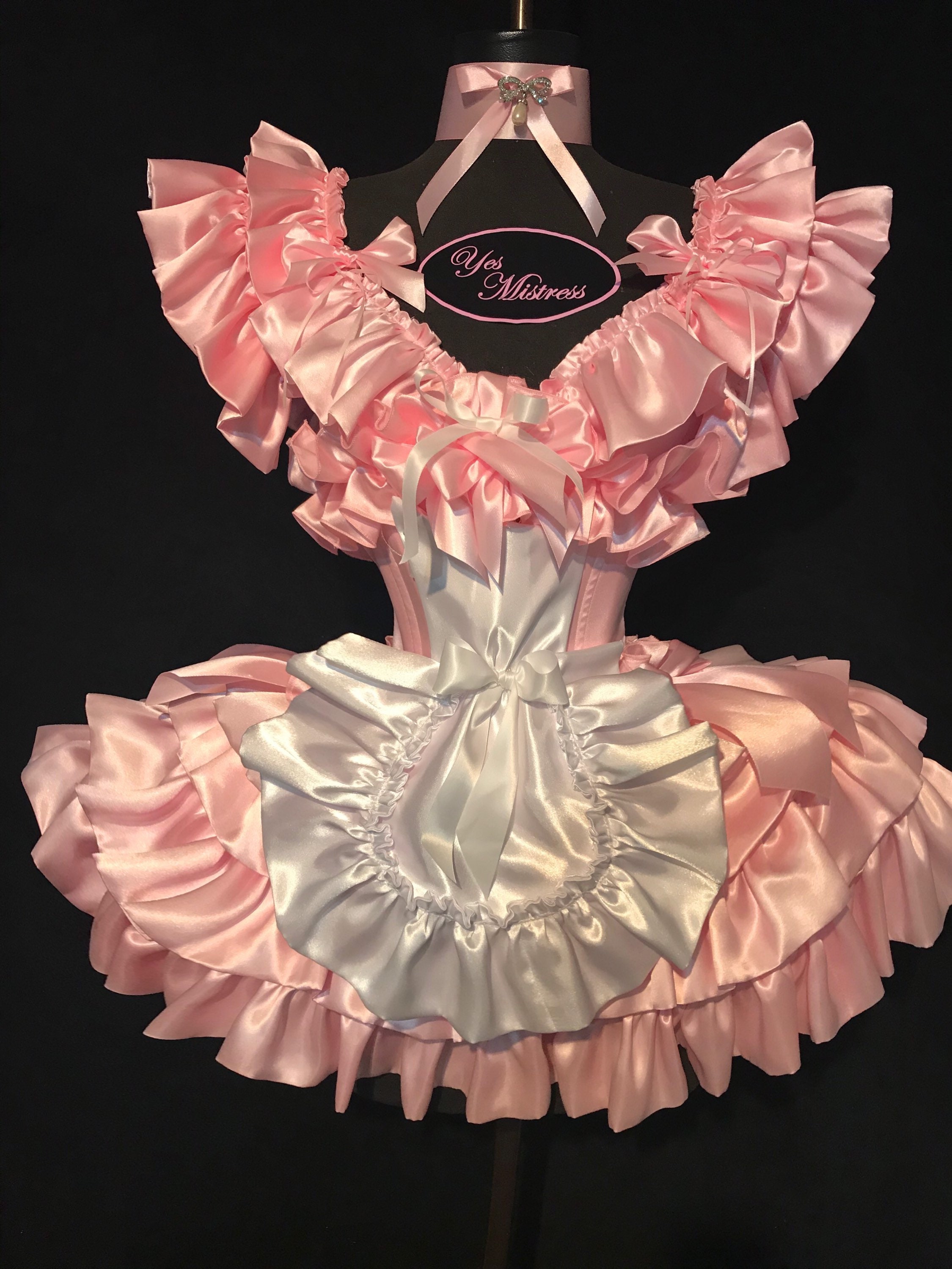 Sissy Satin Dress Lockable By The Luxury Brand Yes Mistress Etsy