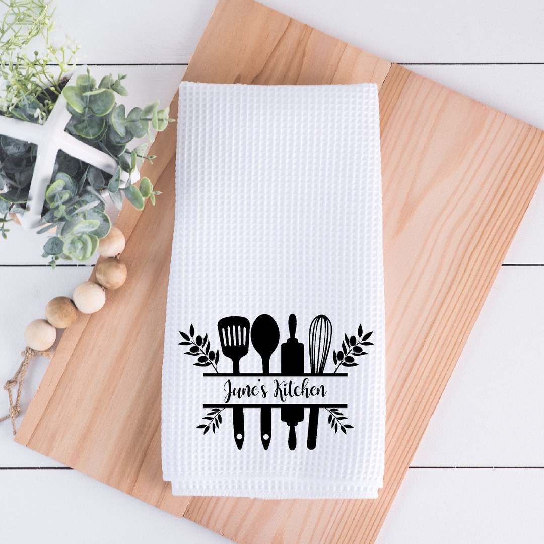 Personalized Kitchen Towel, Name and Kitchen Microfiber Towel, Split ...
