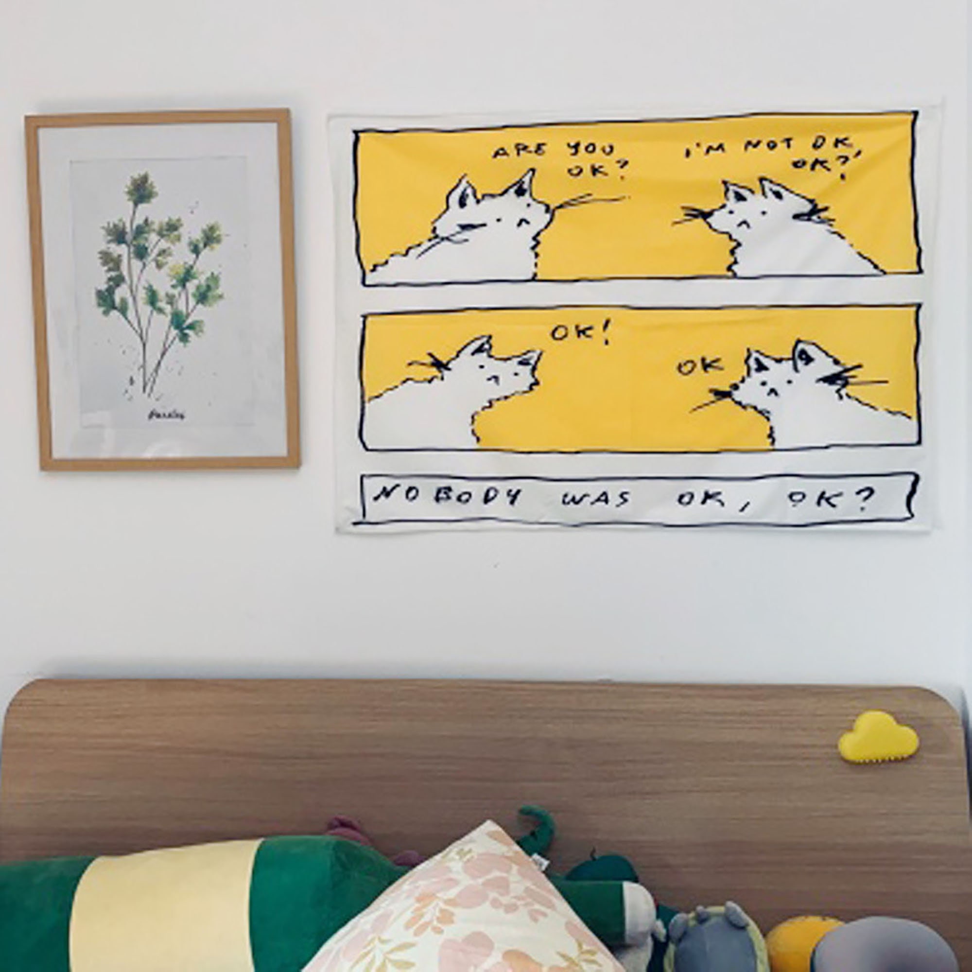 Cute Cat Tapestryline Wall Art Tapestryfabric Wall Hanging - Etsy