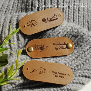 Leather Labels With Text & Symbol, Engraved Genuine Leather Tags,custom ...