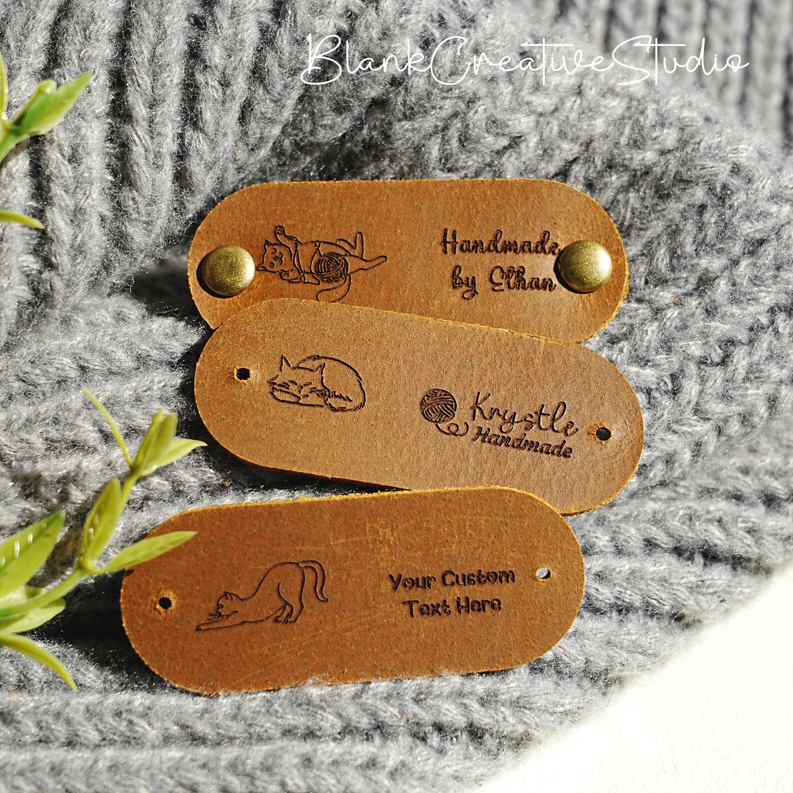 Leather Labels With Text & Symbol, Engraved Genuine Leather Tags,custom ...