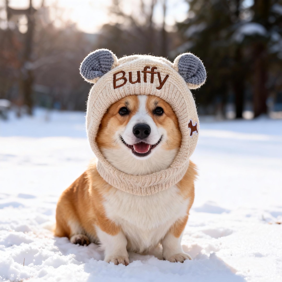 Personalized Embroidered Name Pet Beanie, Custom Knit Hats for Cats and ...