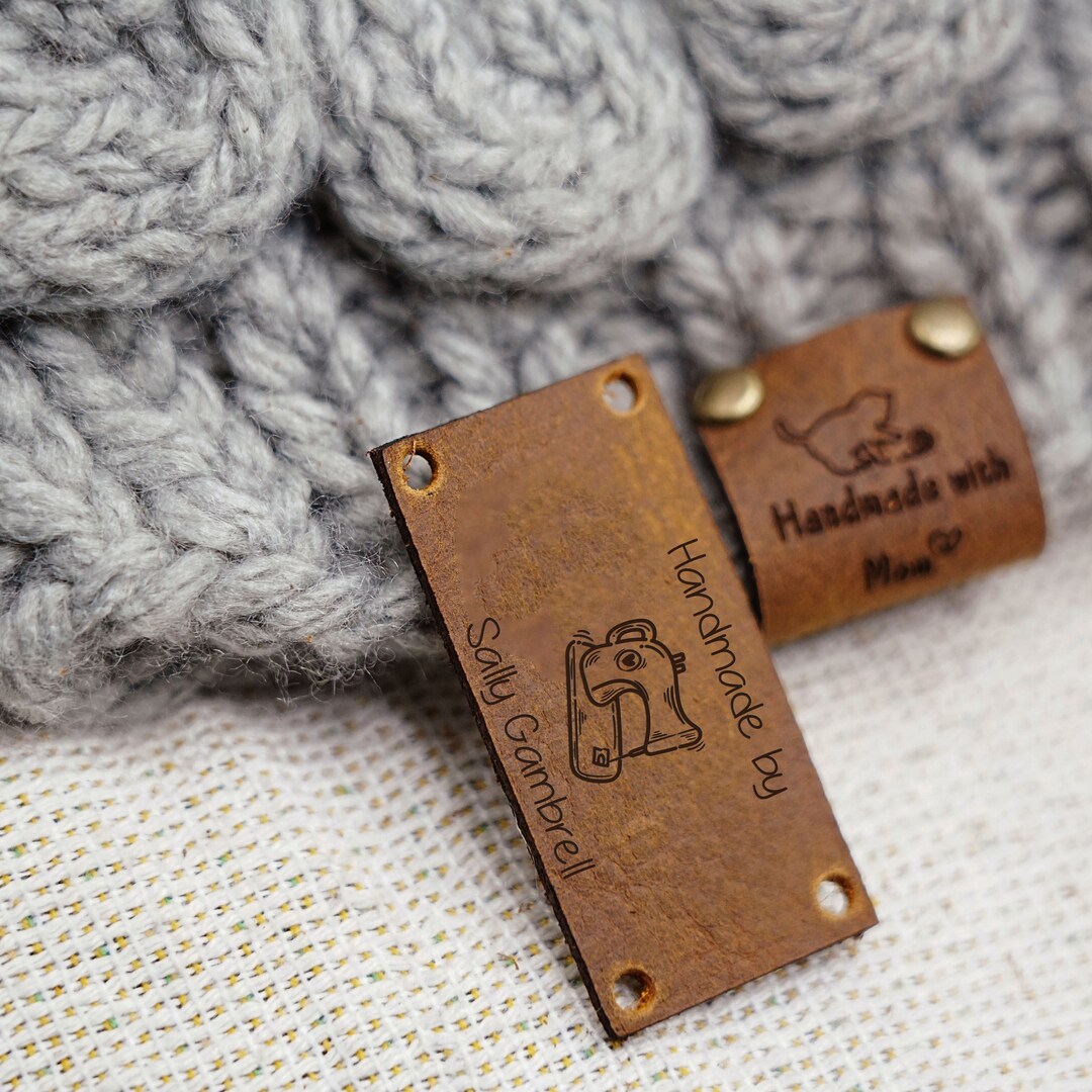 Customized Real Leather Tag,personalized Knitting Label,handmade Tags ...