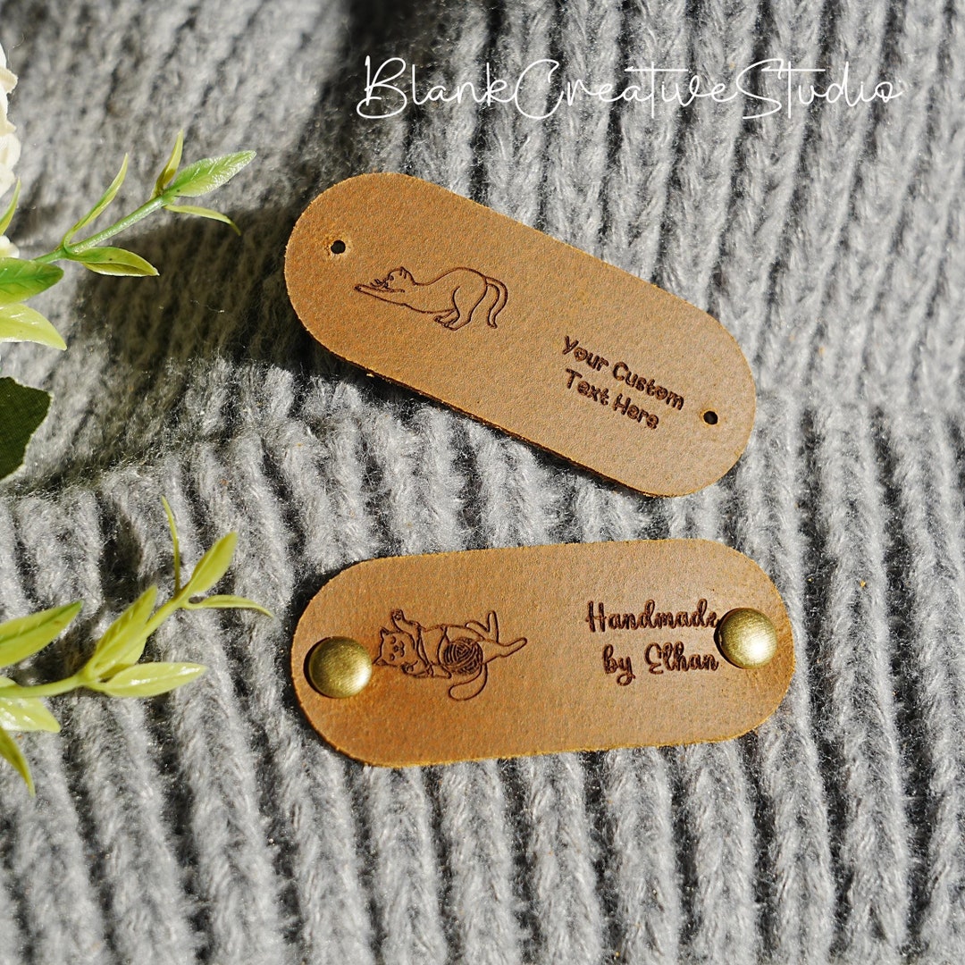 Leather Labels With Text & Symbol, Engraved Genuine Leather Tags,custom ...