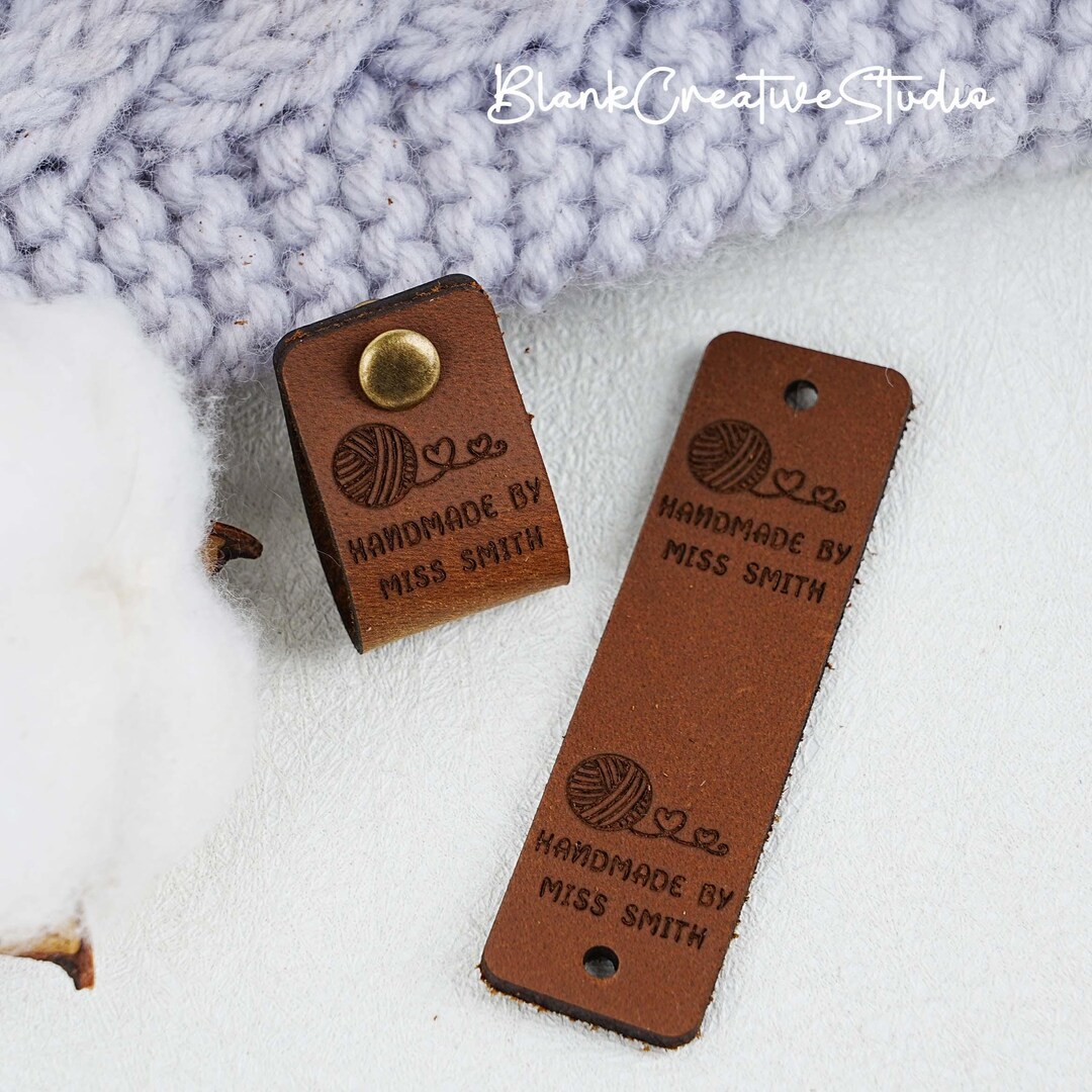 Personalized Name Tags With Rivets,handmade Knitted Hat Labels,custom ...