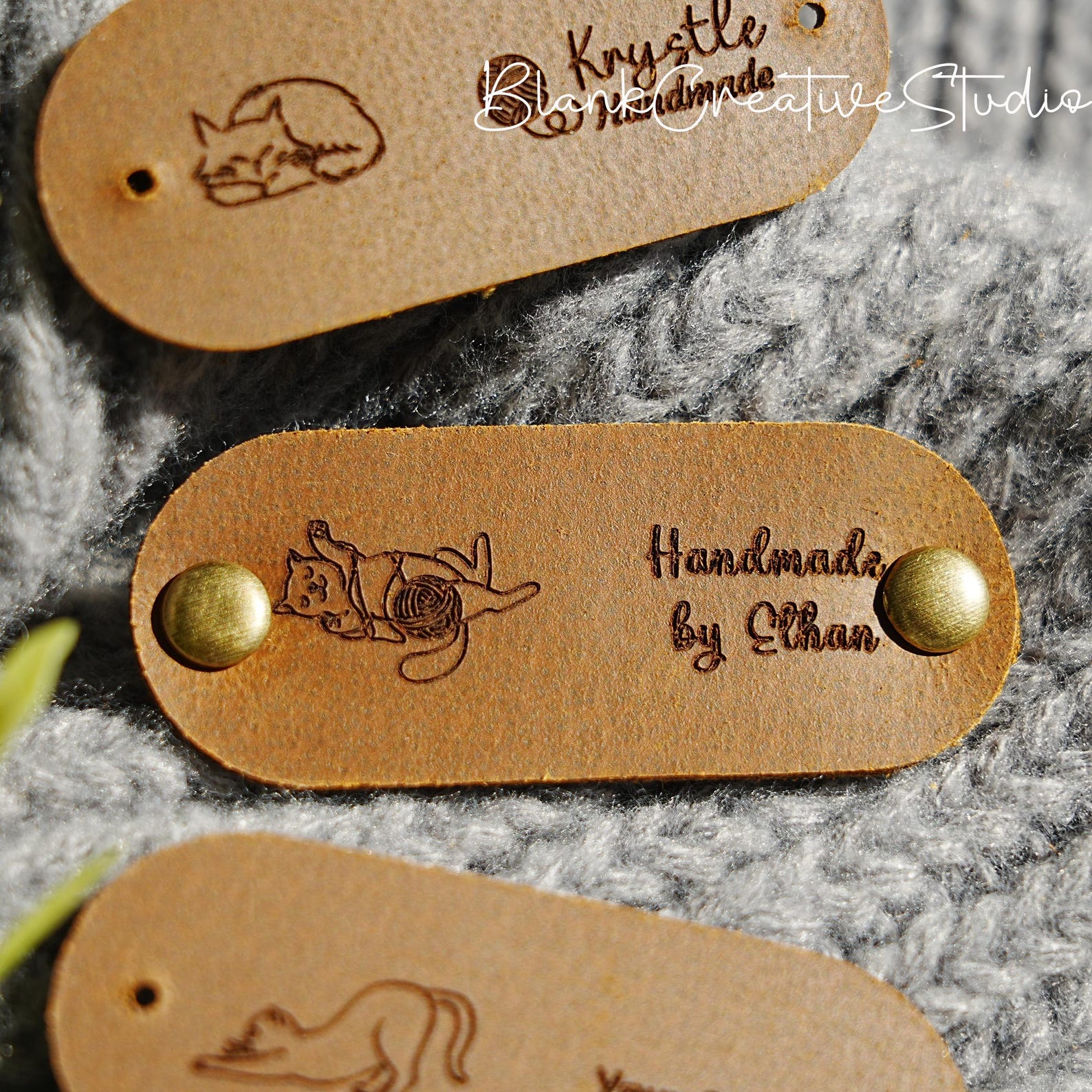 Leather Labels With Text & Symbol, Engraved Genuine Leather Tags,custom ...