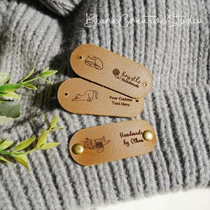 Leather Labels With Text & Symbol, Engraved Genuine Leather Tags,custom ...
