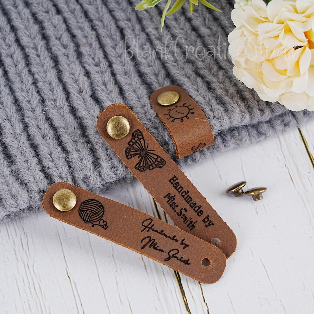 Custom Real Labels With Rivet,crafts Knitting Beanie Tags,personalized ...