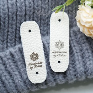 Custom Name Labels,your Design Your Log Real Leather Tags,knitting ...