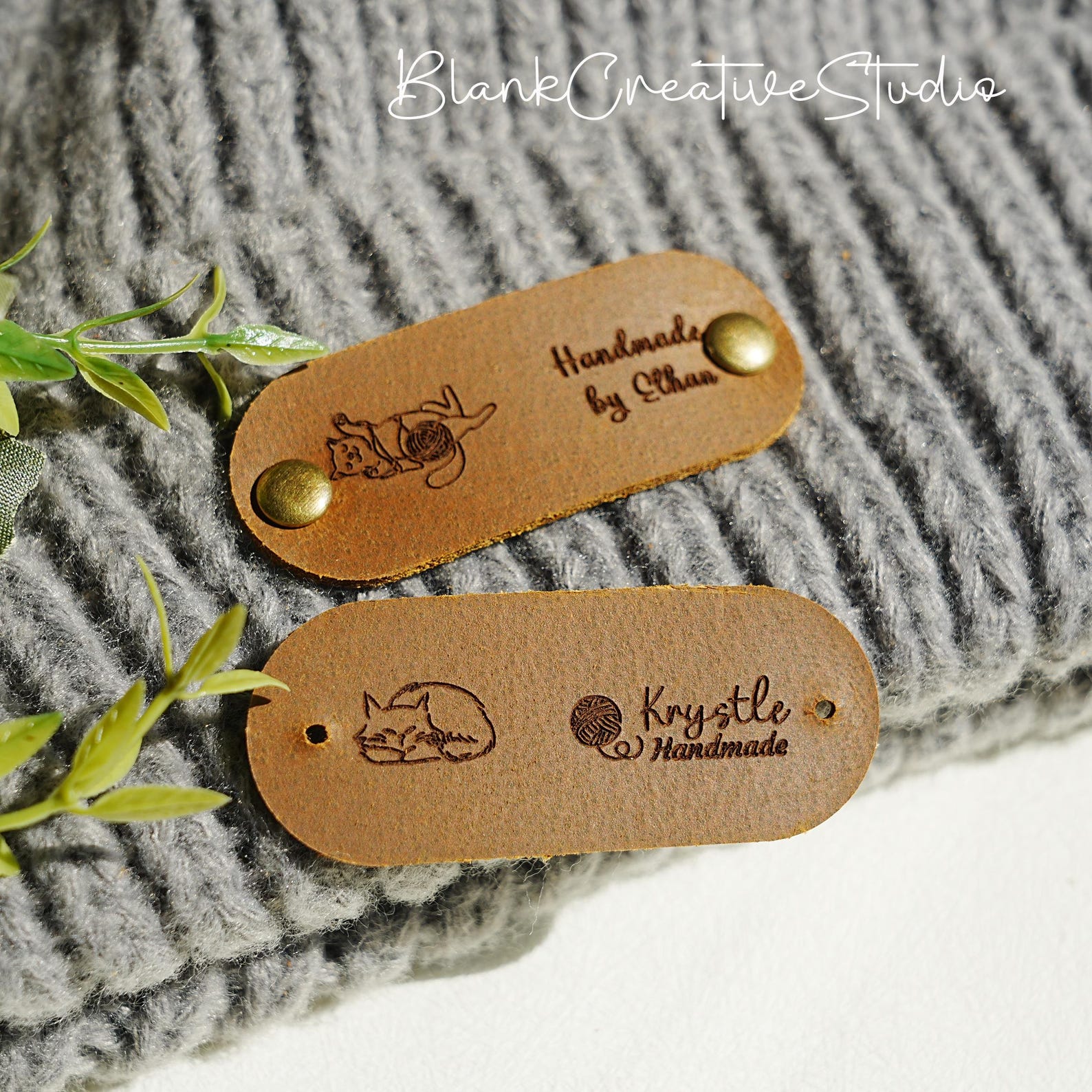 Leather Labels With Text & Symbol, Engraved Genuine Leather Tags,custom ...