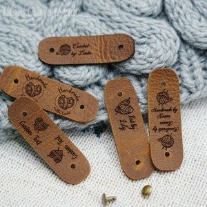 Custom Text Yarn Heart Labels,custom Yarn Ball Leather Tags,real ...