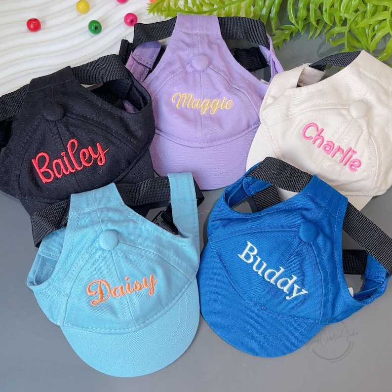 Embroidered Pets Hats With Name, Custom Cat Dog Hat, Personalized Name ...
