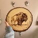 Wood Burned Bison and Sweetgrass Art on Basswood. Pyrography Art ...