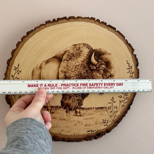 Wood Burned Bison and Sweetgrass Art on Basswood. Pyrography Art ...